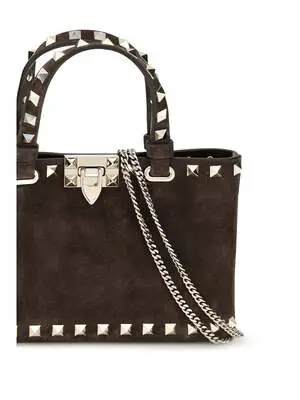 Valentino Garavani Suede Rockstud Mini Handbag - Brown