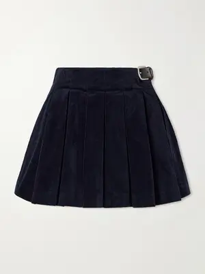 Sea Garrett Pleated Stretch-cotton Corduroy Mini Skirt - Blue