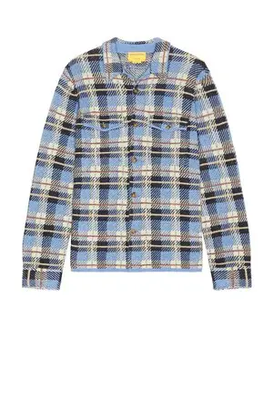 Guest In Residence Plaid Work Shirt - Delft Blue Combo
