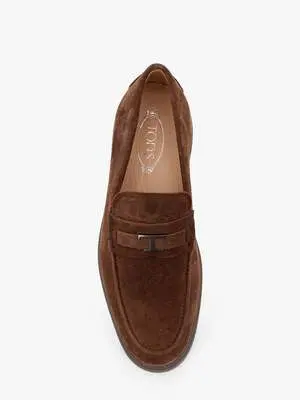 TOD'S Suede Loafers With Metal Logo