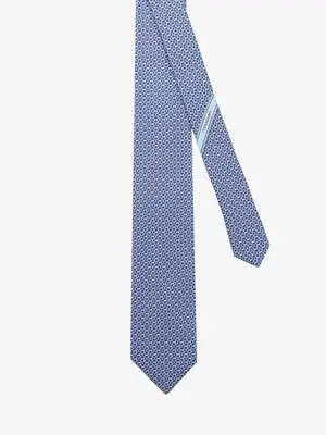 FERRAGAMO Silk Tie With Intreccio Print