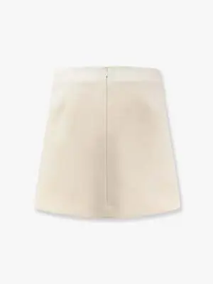 Gucci Wool Crãªpe Skirt With Double G Button