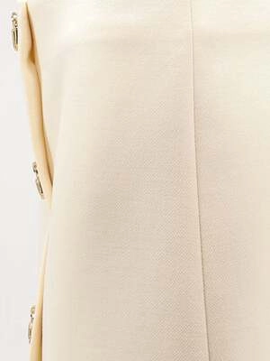 Gucci Wool Crãªpe Skirt With Double G Button