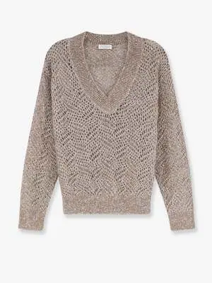 Brunello Cucinelli Mohair Blend Sweater With Dazzling Pattern - Multicolor