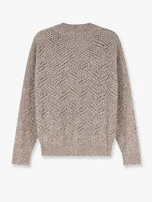 Brunello Cucinelli Mohair Blend Sweater With Dazzling Pattern