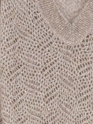 Brunello Cucinelli Mohair Blend Sweater With Dazzling Pattern