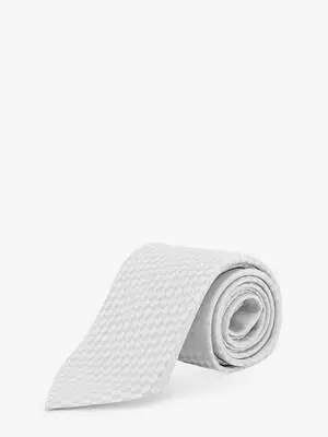 TOM FORD Silk Tie With Geometric Pattern - Silver