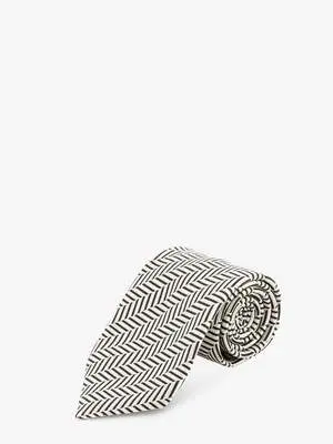 TOM FORD Silk Tie With Geometric Pattern - White