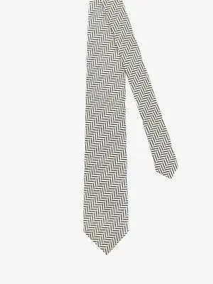 TOM FORD Silk Tie With Geometric Pattern
