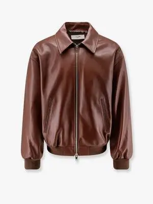 Celine Teddy Leather Jacket - Brown