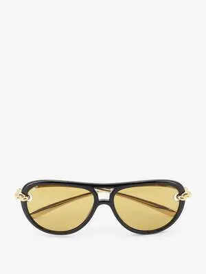Bottega Veneta Aviator Knot Acetate Sunglasses