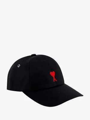 AMI Paris Cotton Hat With Embroidered Logo On The Front