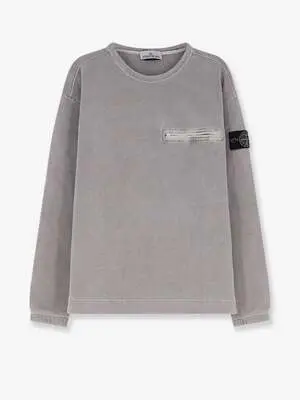 Stone Island Cotton Sweatshirt With Logo - Gray