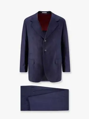 Brunello Cucinelli Virgin Wool Suit With Pinstripe Pattern - Multicolor