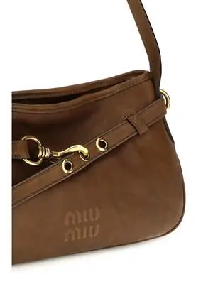 Miu Miu Leather Shoulder Bag With Buckle Detail