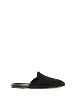 Dolce & Gabbana Calfskin Leather Mules - Black