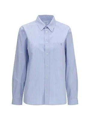 Saint Laurent Cassandre Striped Poplin Shirt