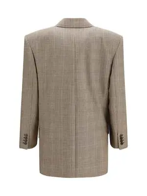 Saint Laurent Prince Of Wales Houndstooth Wool Blazer