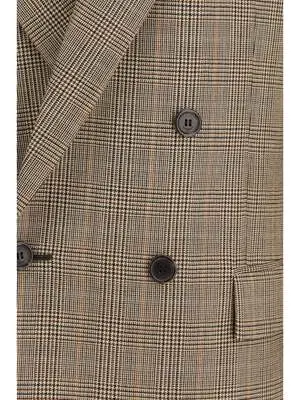 Saint Laurent Prince Of Wales Houndstooth Wool Blazer