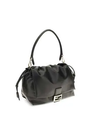 Fendi Baguette Soft Nappa Leather Shoulder Bag - Black