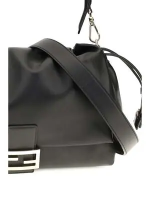 Fendi Baguette Soft Nappa Leather Shoulder Bag - Black