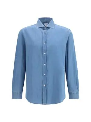 Brunello Cucinelli Cotton Denim Shirt - Blue