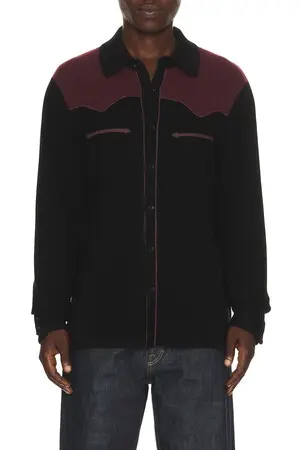 Guest In Residence Western Button Up Shirt - Black & Fig