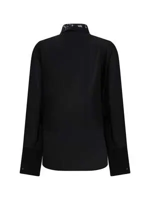 Fendi Georgette Shirt With Lace Collar - Black