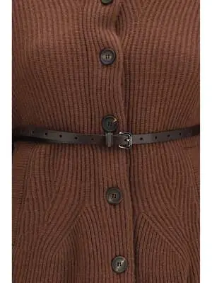 Brunello Cucinelli High Neck Cardigan With Belt