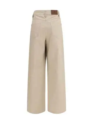 Brunello Cucinelli Cotton Loose Wrap Pants With Monili