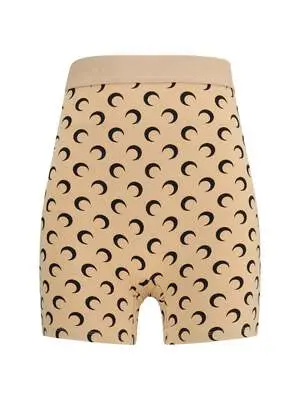 MARINE SERRE Marine Serre Monogram Technical Stretch Shorts Cream