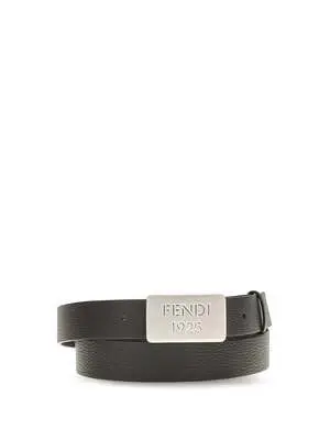 Fendi 1925 Cuoio Romano Leather Belt - Black