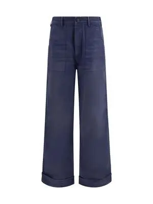 Acne Studios Organic Cotton Twill Wide-leg Pants