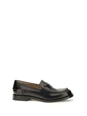 Fendi Ateneo Calfskin Loafers - Black