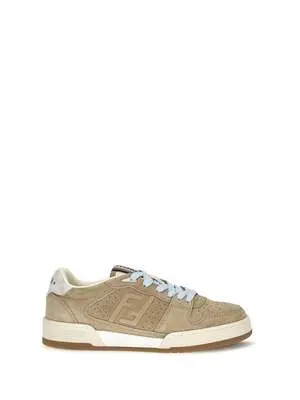 Fendi Match Suede Sneakers - Cream
