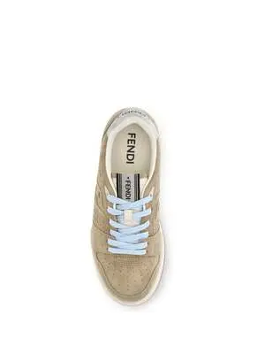 Fendi Match Suede Sneakers - Cream