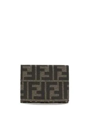 Fendi Ff Jacquard Card Holder - Brown