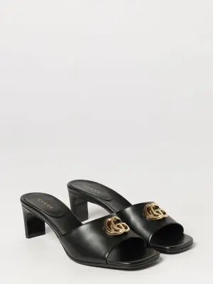 Gucci Heeled Sandals With Gold Tone Detail