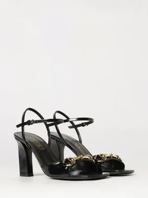 Gucci Heeled Sandals With Horsebit Detail - Black
