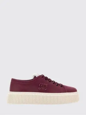 Miu Miu Logo Detailed Lace-up Sneakers - Red