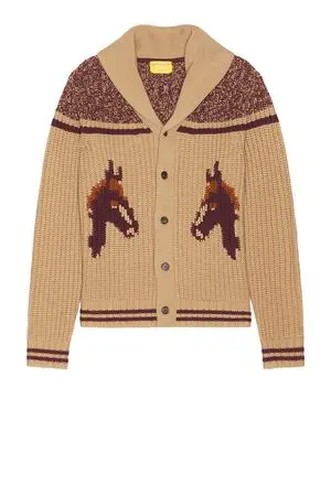 Guest In Residence Rodeo Cardigan - Camel Combo