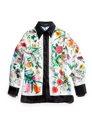 Gucci Flora Print Silk Shirt