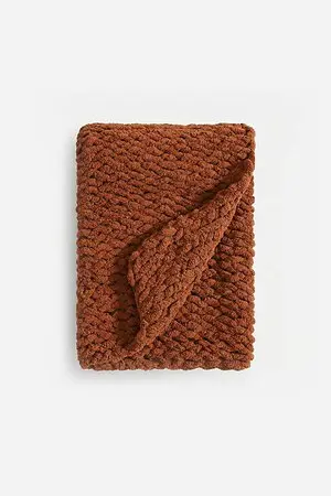 Free People Sunday Citizen Snug Chunky Knit Throw - Cinnamon Stick