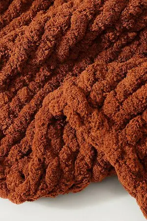 Free People Sunday Citizen Snug Chunky Knit Throw - Cinnamon Stick