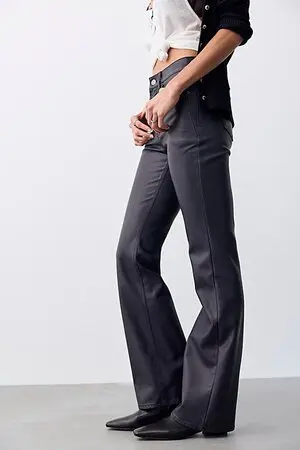 Free People We The Free Vegan Leather Double Knot High-rise Bootcut Jeans