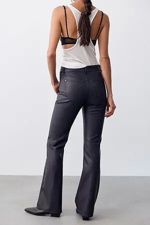Free People We The Free Vegan Leather Double Knot High-rise Bootcut Jeans