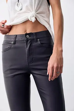 Free People We The Free Vegan Leather Double Knot High-rise Bootcut Jeans