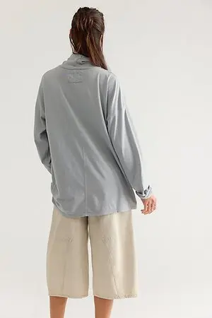 Free People We The Free Nevada Solid Long Sleeve Top - Quarry