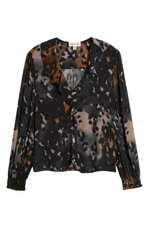 CLOTH & STONE Ruffle Front Button Top
