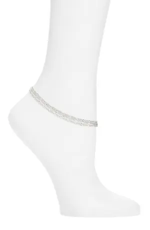 Nordstrom Three-row Delicate Chain Anklet - Silver